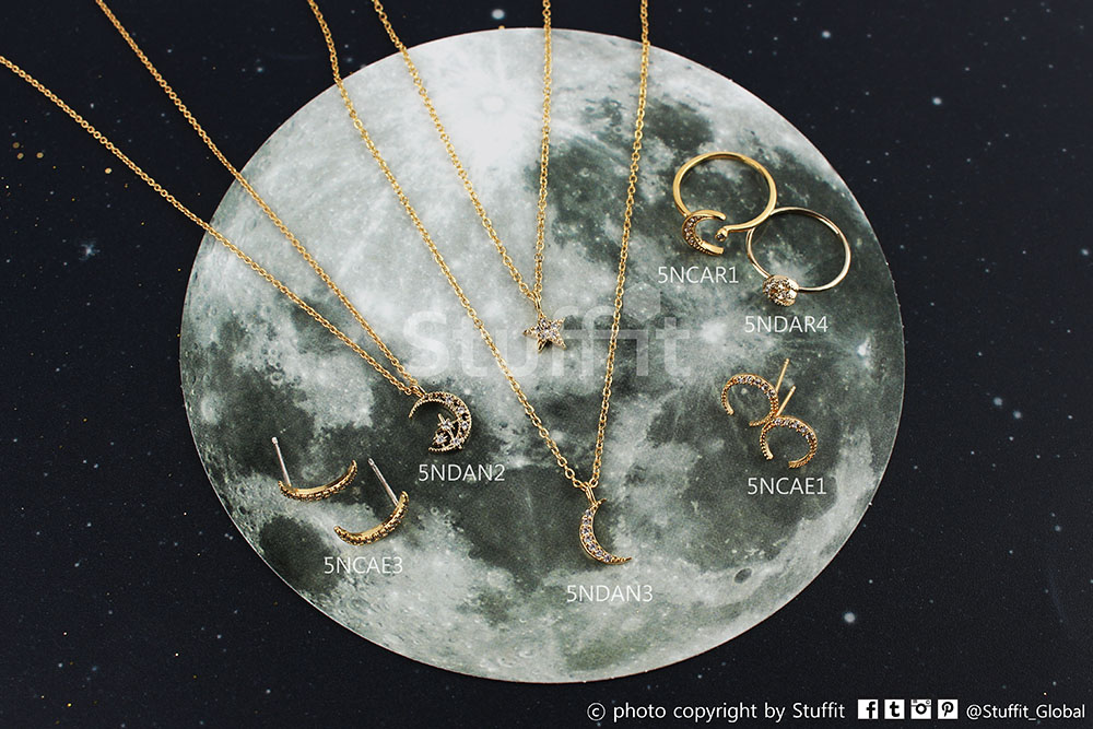 Moon And Star Ring,gold,silver,cz Moon And Star Ring,moon And Star ...
