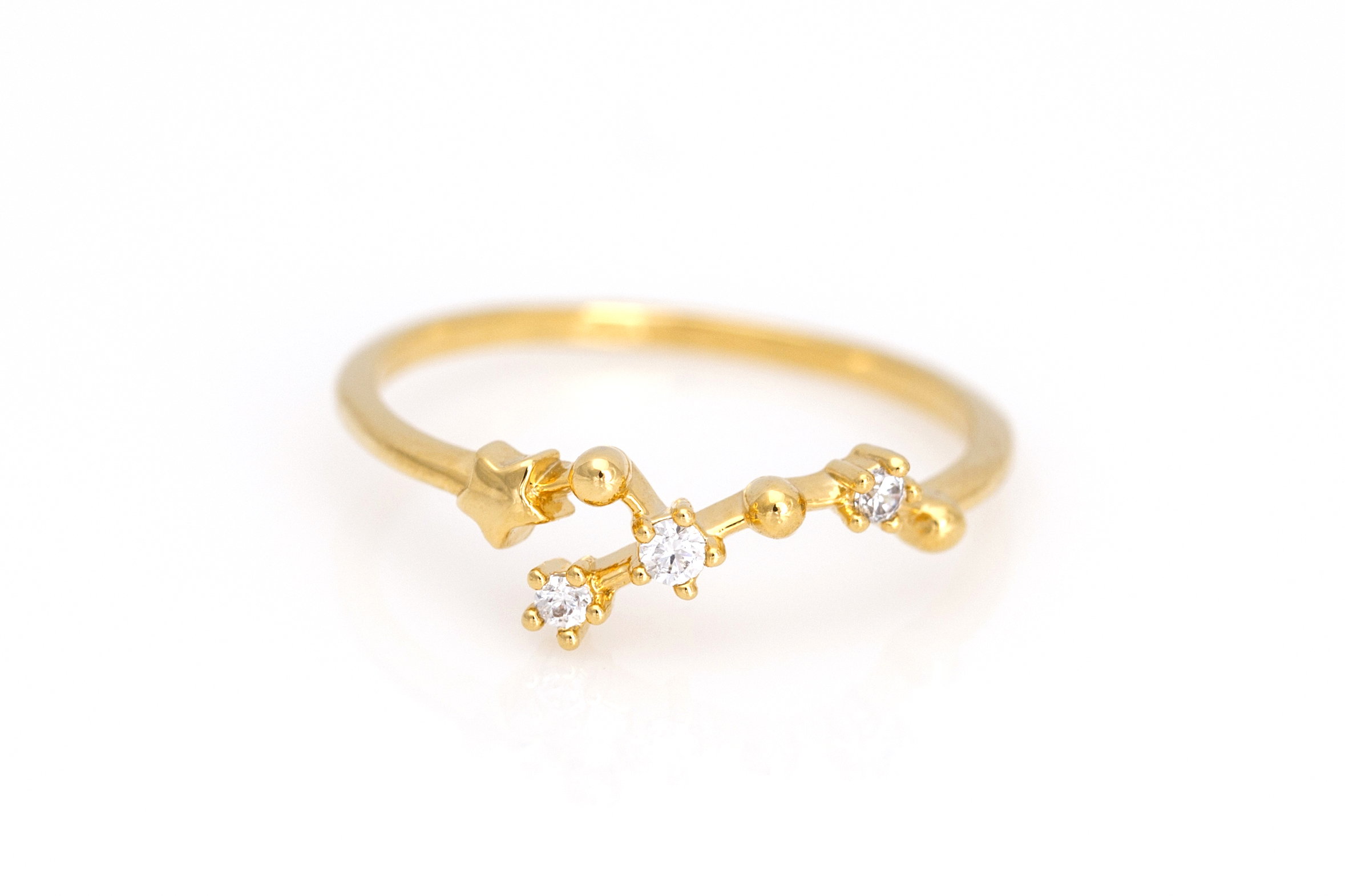 Taurus Ring,gold Or Silver,cz Constellation Ring,zodiac Ring,birth ...